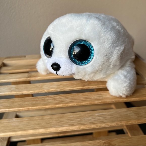 Ty | Toys | Ty Beanie Boos Icy Blue Glitter Eyes White Seal 8 Guc ...